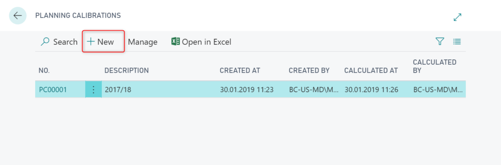 Create Planning Calibration - demandPlus+